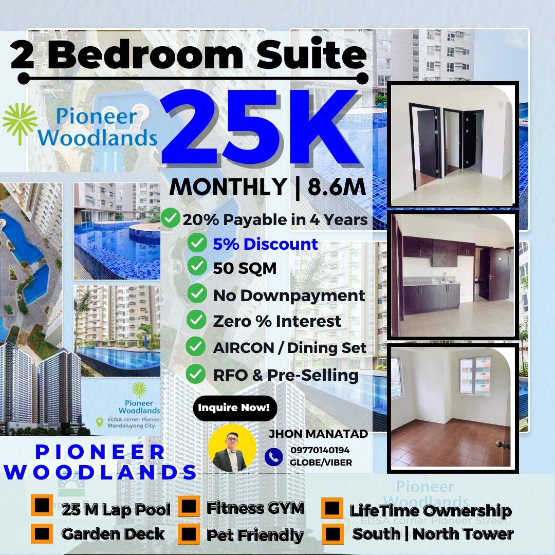 2 bedroom Pioneer woodlands ,No downpayment in Boni Mandaluyong city ...