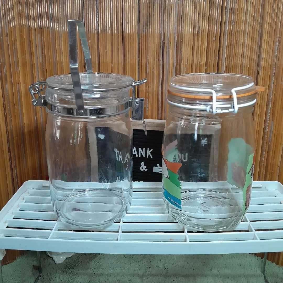 2 Big Airtight Clear Jars, Furniture & Home Living, Kitchenware ...