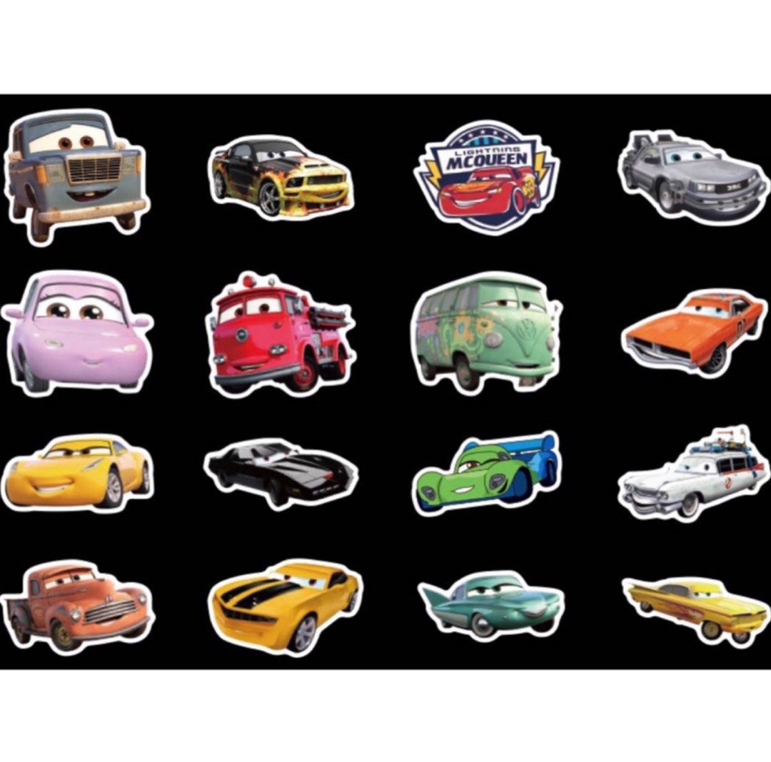53pcs Cute Cartoon Cars Movie Stickers, Hobbies & Toys, Stationery ...