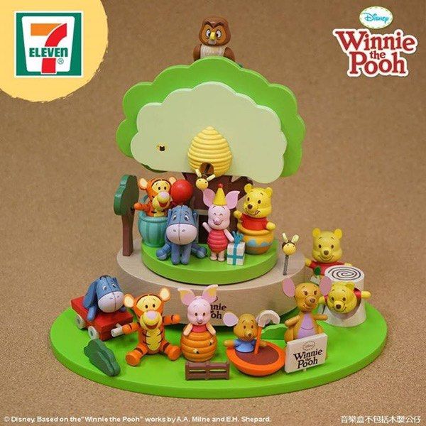[Full Set] RARE Winnie The Pooh Wooden Figure Collection 2017, Hobbies ...