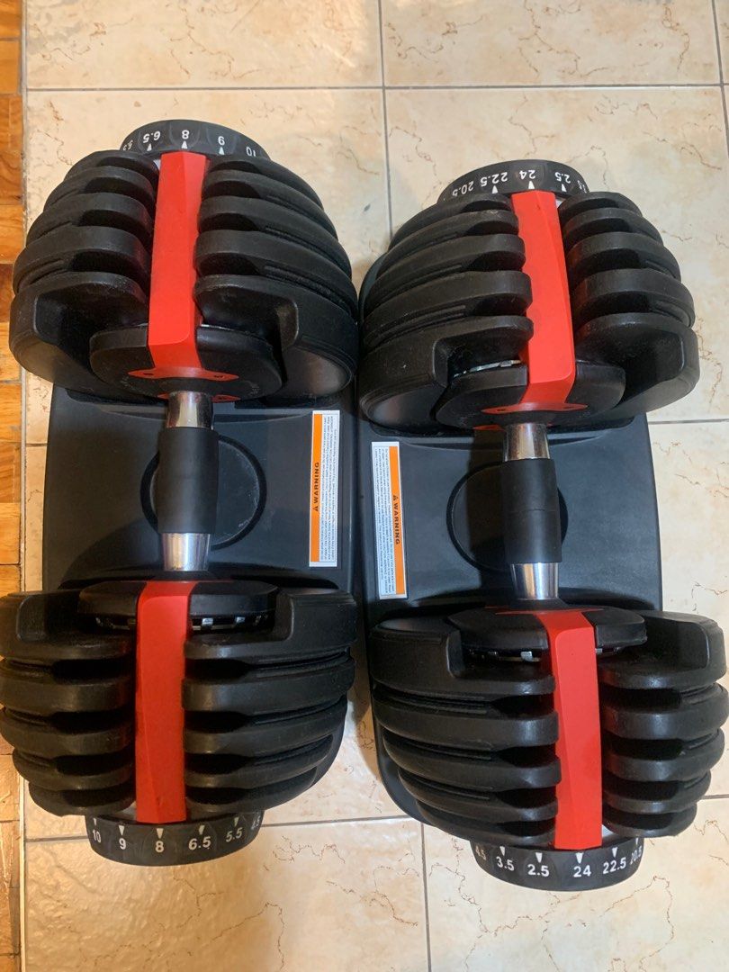 Adjustable Dumbbell set (8-24kg each), Sports Equipment, Exercise ...