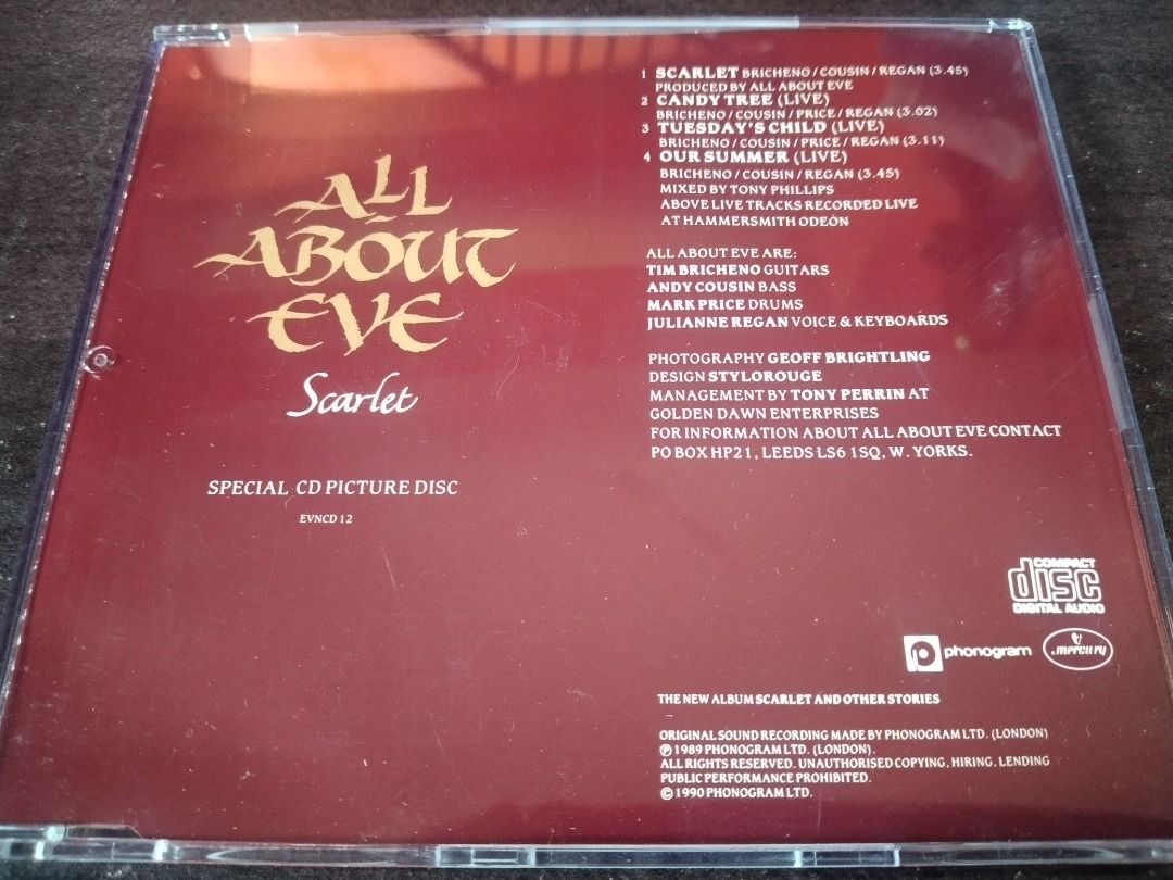 All About Eve CD and CD Singles / Folk Rock / Dark Wave / Goth Rock, Hobbies & Toys, Music ...