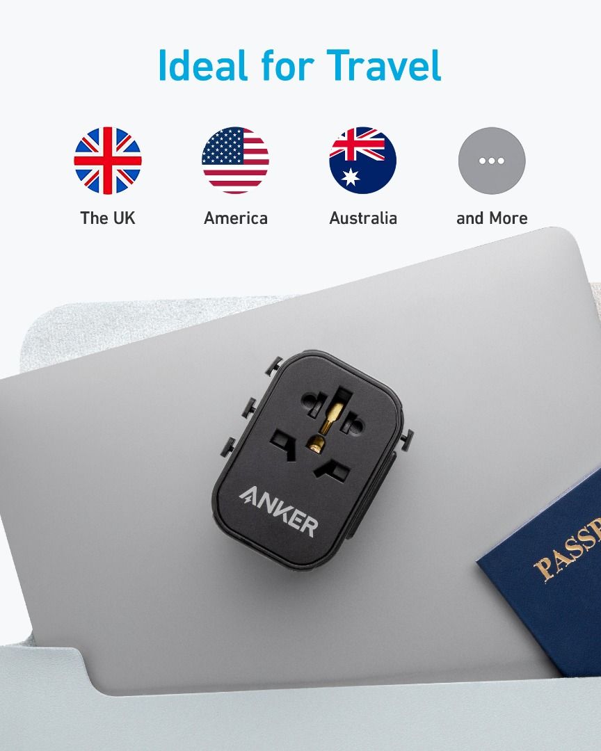 Anker 312 Outlet Extender USB-C Travel Adapter 30W compatible with ...