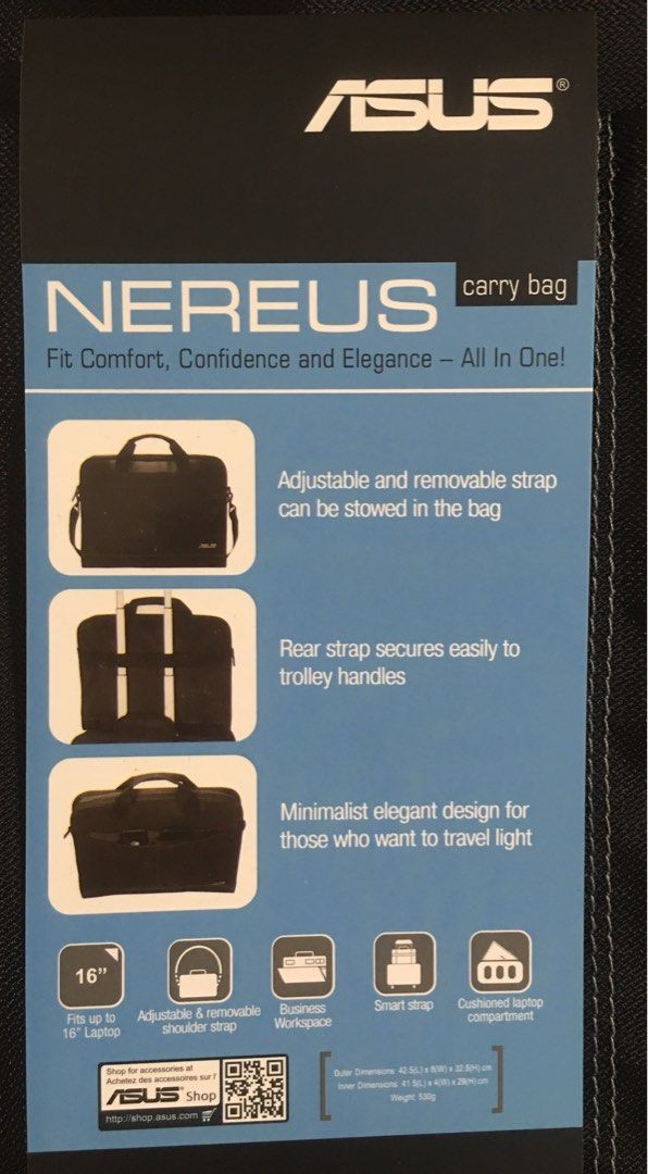 ASUS NEREUS 16" inches Laptop Carry Bag, Computers & Tech, Parts ...