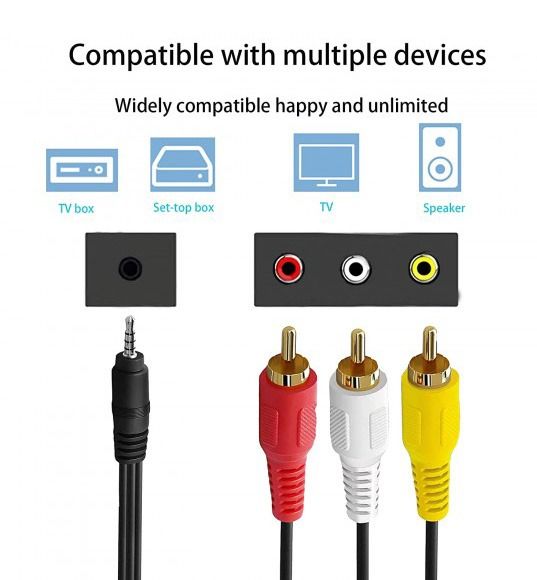 Audio Video Av Cable 2.5mm straight Plug To 3 Rca Male for Digital ...
