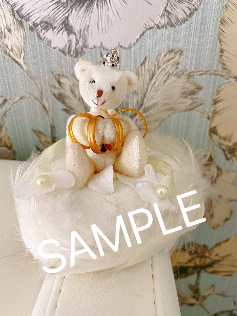 Limited Edition Authentic Diamond & Platinum Bear-rings Holder, Women's Fashion, Jewelry ...