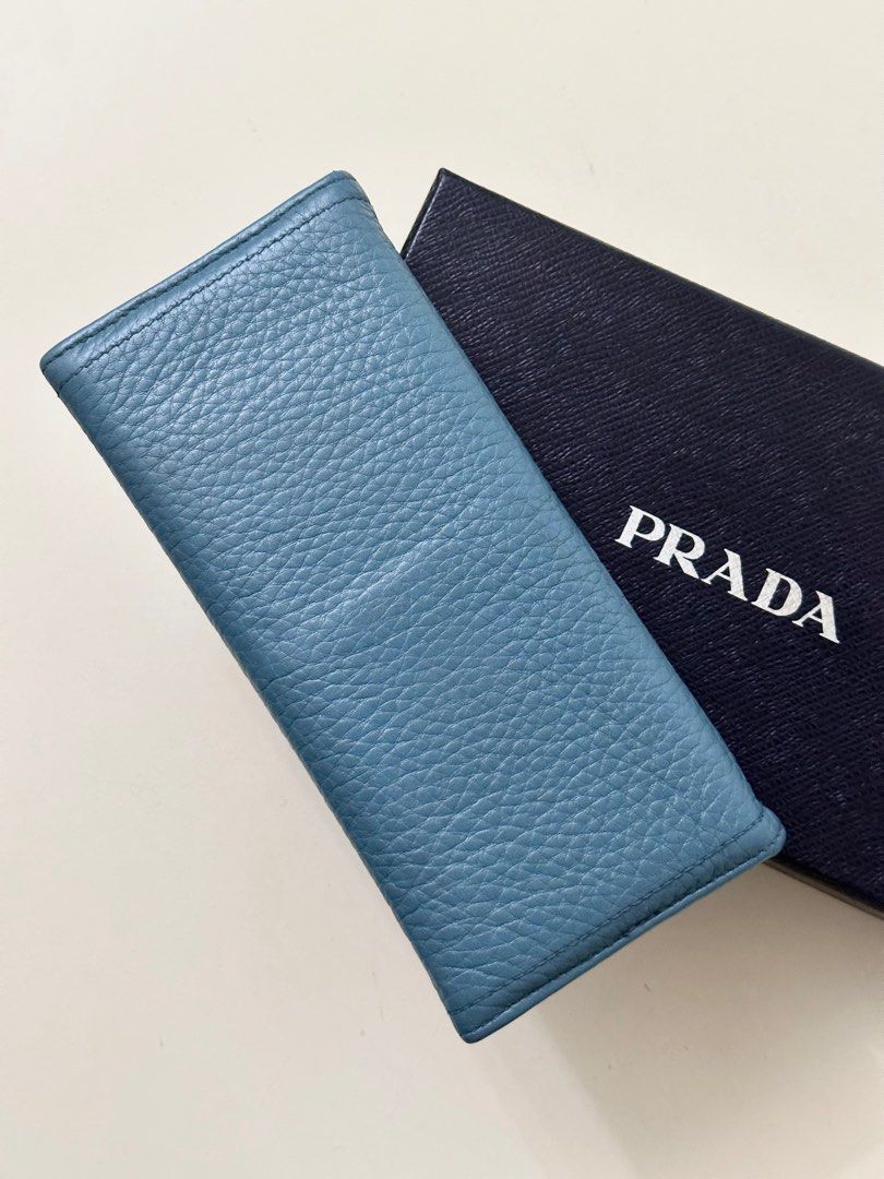 Authentic Prada Long Wallet in Soft grained calf leather, Luxury, Bags ...