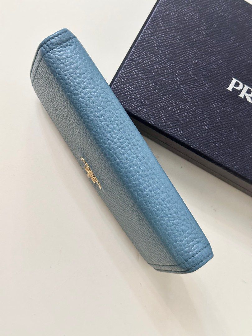 Authentic Prada Long Wallet in Soft grained calf leather, Luxury, Bags ...