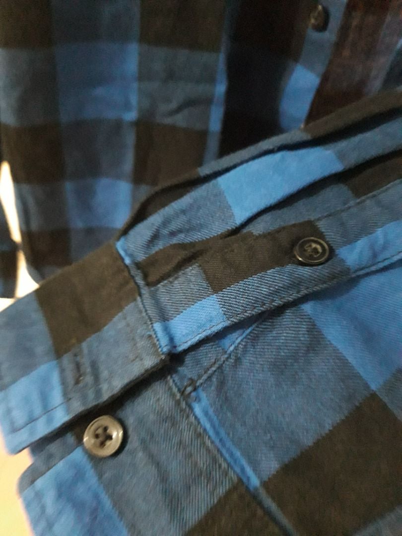 Blue Checkerboard Flannel, Men's Fashion, Coats, Jackets and Outerwear ...