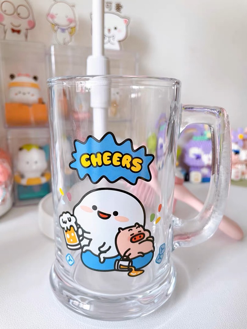 [Gift Set] BNIB QUBY CUP BEER CHEERS TELEGRAM WHATSAPP STICKER CUTE ...