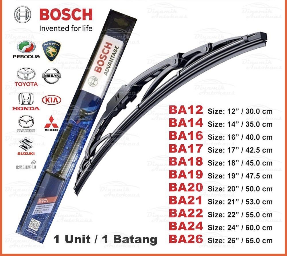 BOSCH FRONT WINDSCREEN WIPER BA2614(PAIR), Car Accessories, Accessories ...