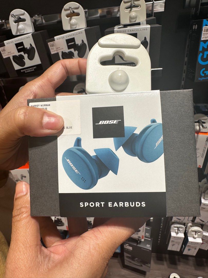 BOSE blue sports earbuds, Audio, Headphones & Headsets on Carousell