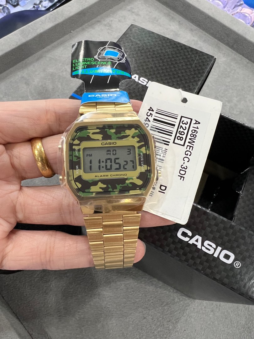 Casio Digital Camo A168WEGC-3DF, Men's Fashion, Watches & Accessories ...