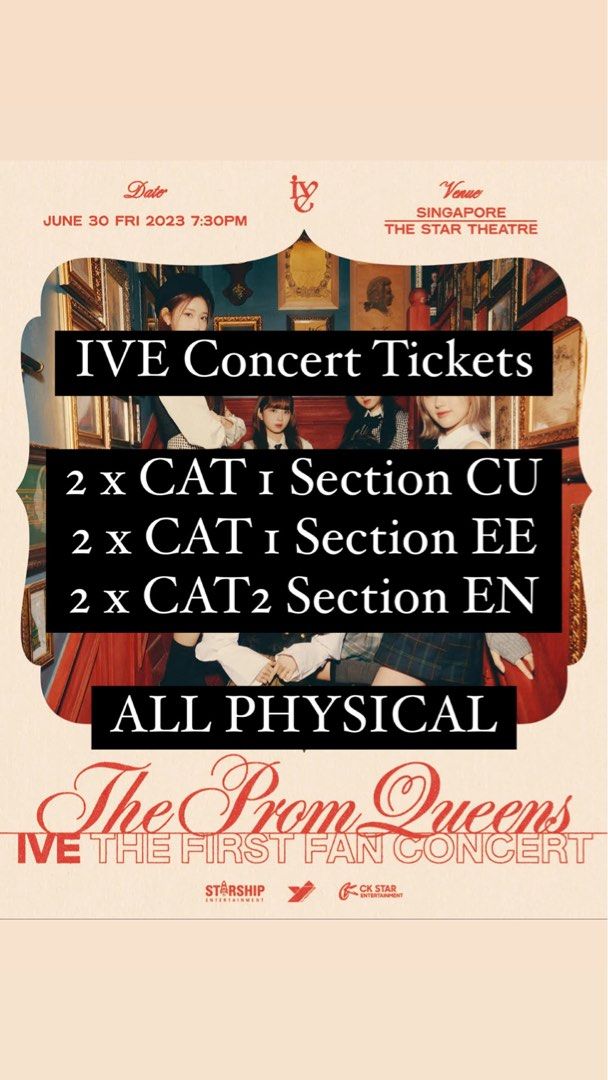 [FLASH SALE] Ive Singapore Concert Tickets, Tickets & Vouchers, Event Tickets on Carousell