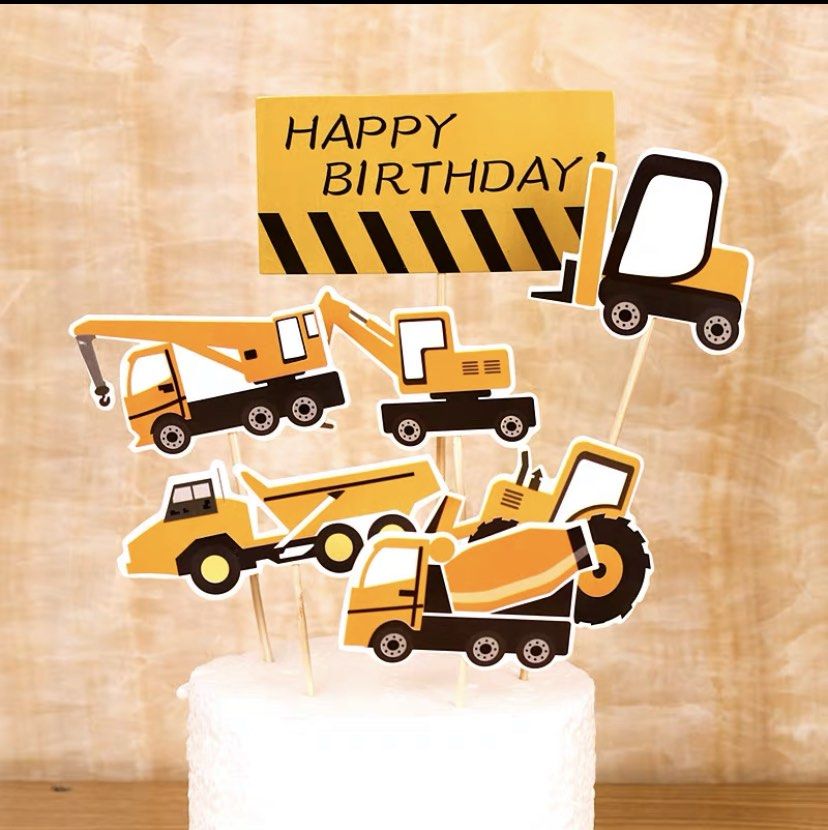 Construction vehicles cake toppers, Hobbies & Toys, Stationery & Craft ...