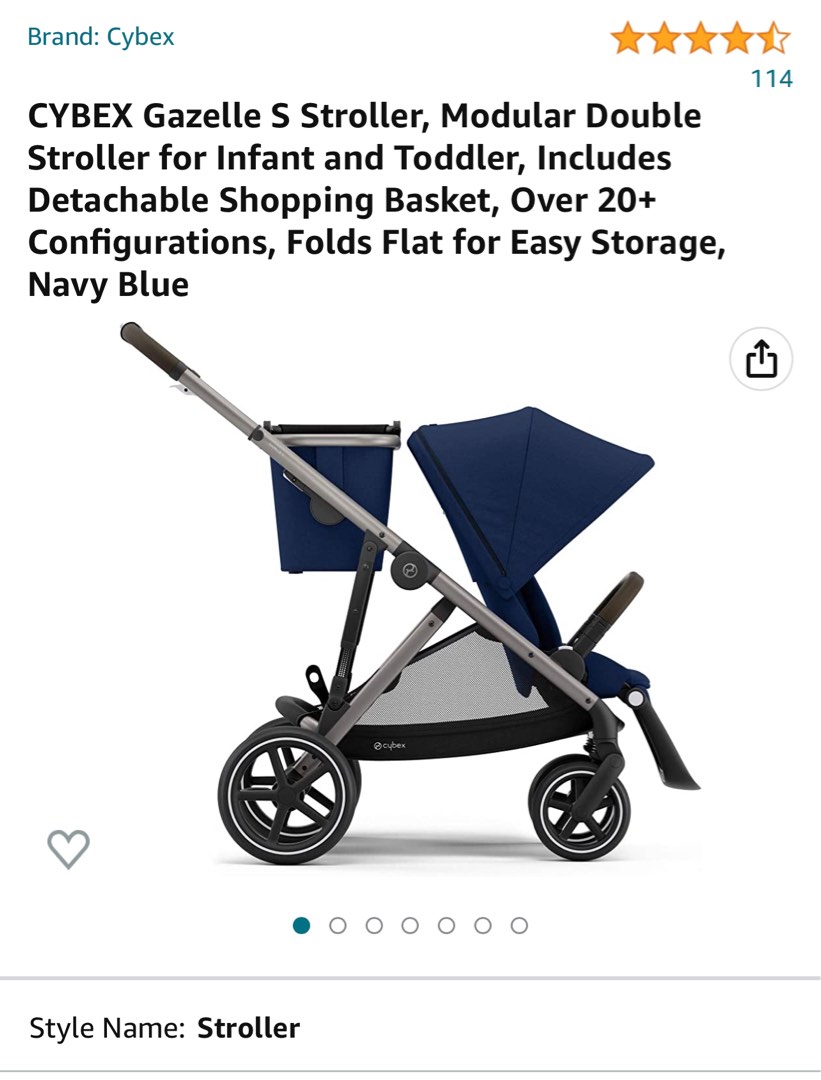 CYBEX Gazelle S Stroller, Modular Double Stroller for Infant and ...