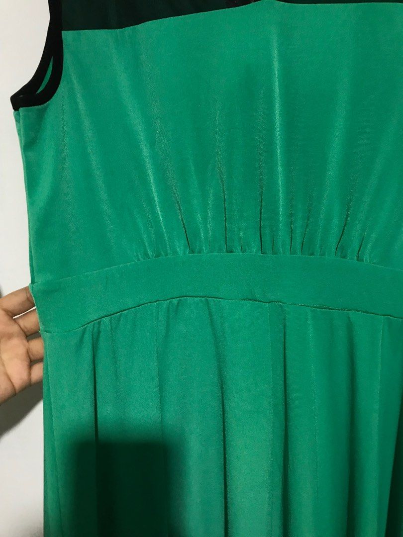 Dress Pesta Hijau Tosca Kutungan, Fesyen Wanita, Pakaian Wanita, Gaun ...