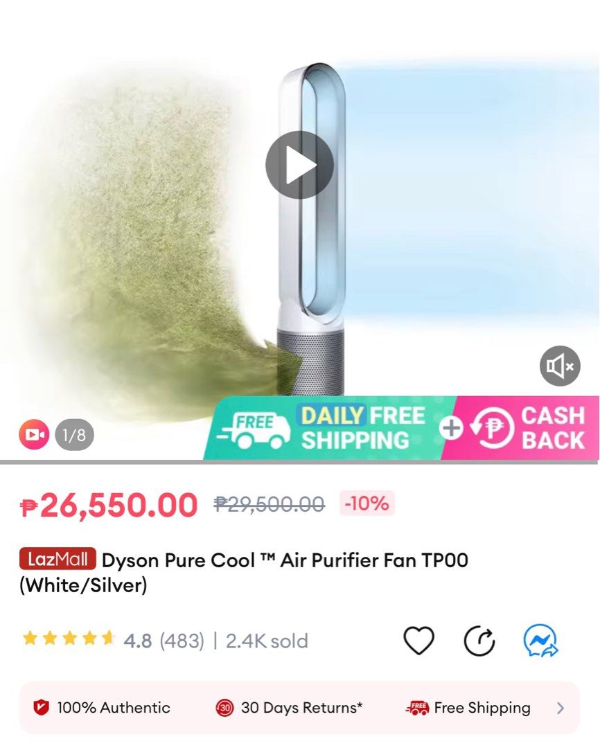 Dyson Purecool TP00, Furniture & Home Living, Lighting & Fans, Fans on ...