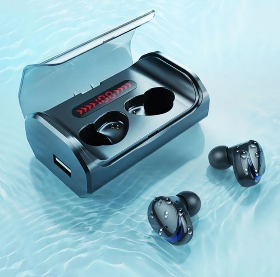 Earphones Stereo Handsfree PWR Wireless 2 in 1 Earpods + Powerbank ...