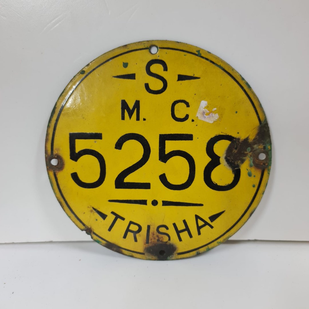 Enamel Trisha Rickshaw plate numbers, Hobbies & Toys, Memorabilia ...