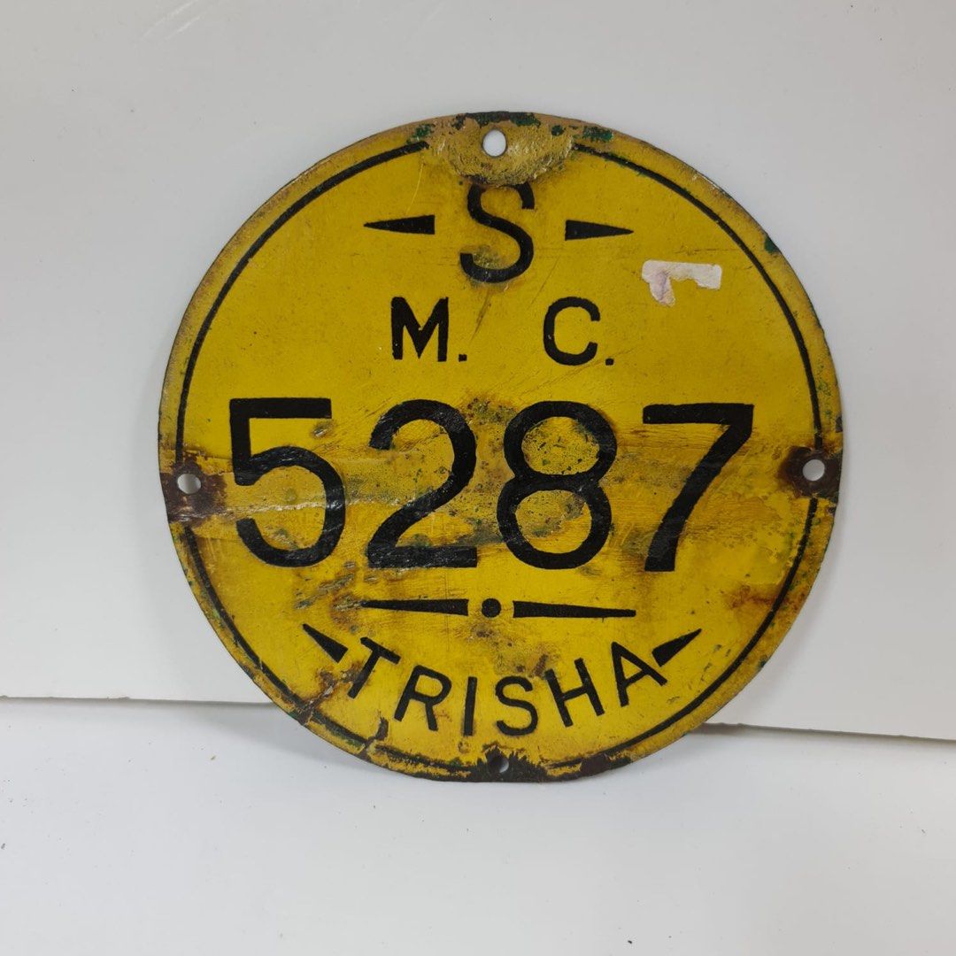 Enamel Trisha Rickshaw plate numbers, Hobbies & Toys, Memorabilia ...