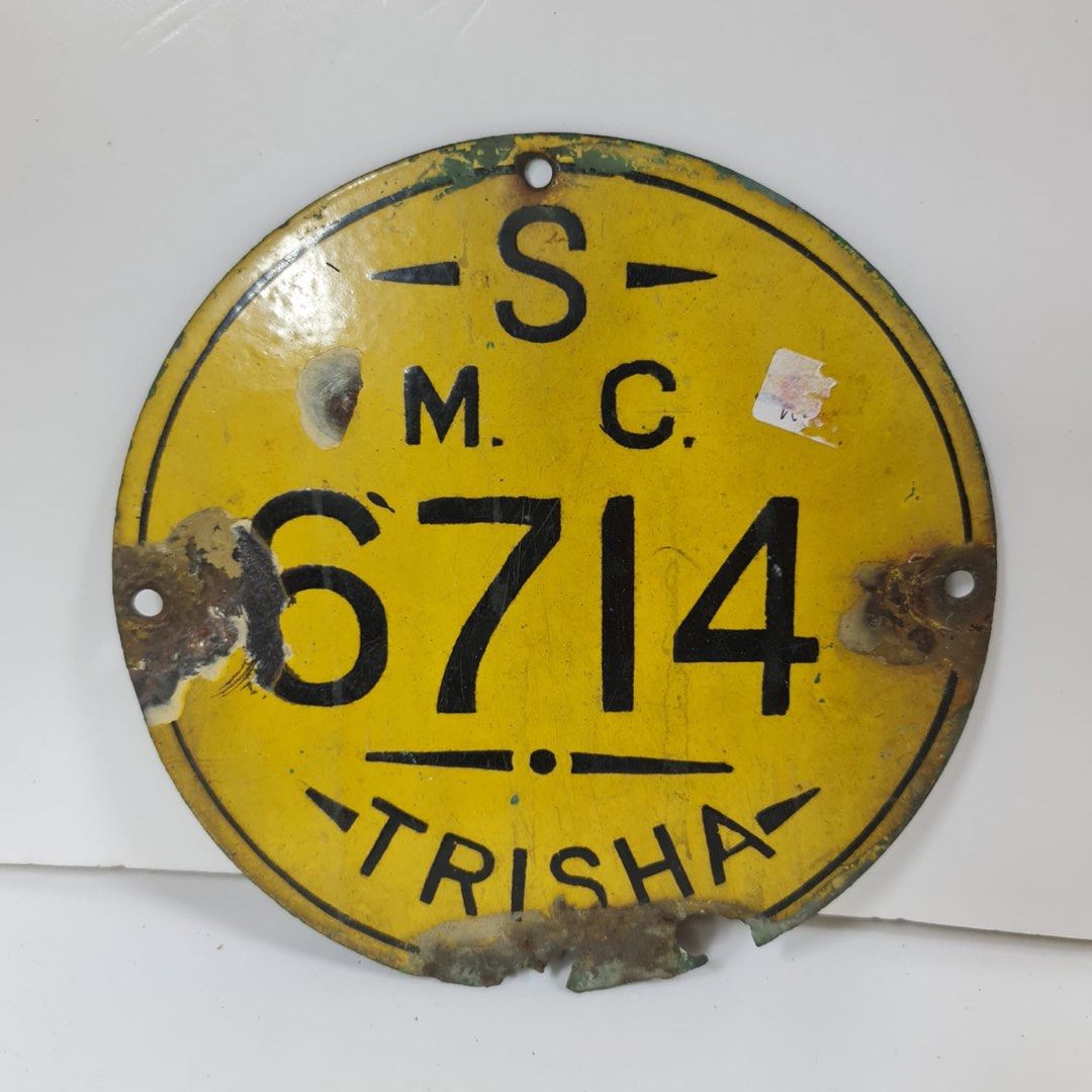 Enamel Trisha Rickshaw plate numbers, Hobbies & Toys, Memorabilia ...