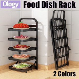 Foldable Food Storage Rack Kitchen Organizer Side Plate Folding Table ...