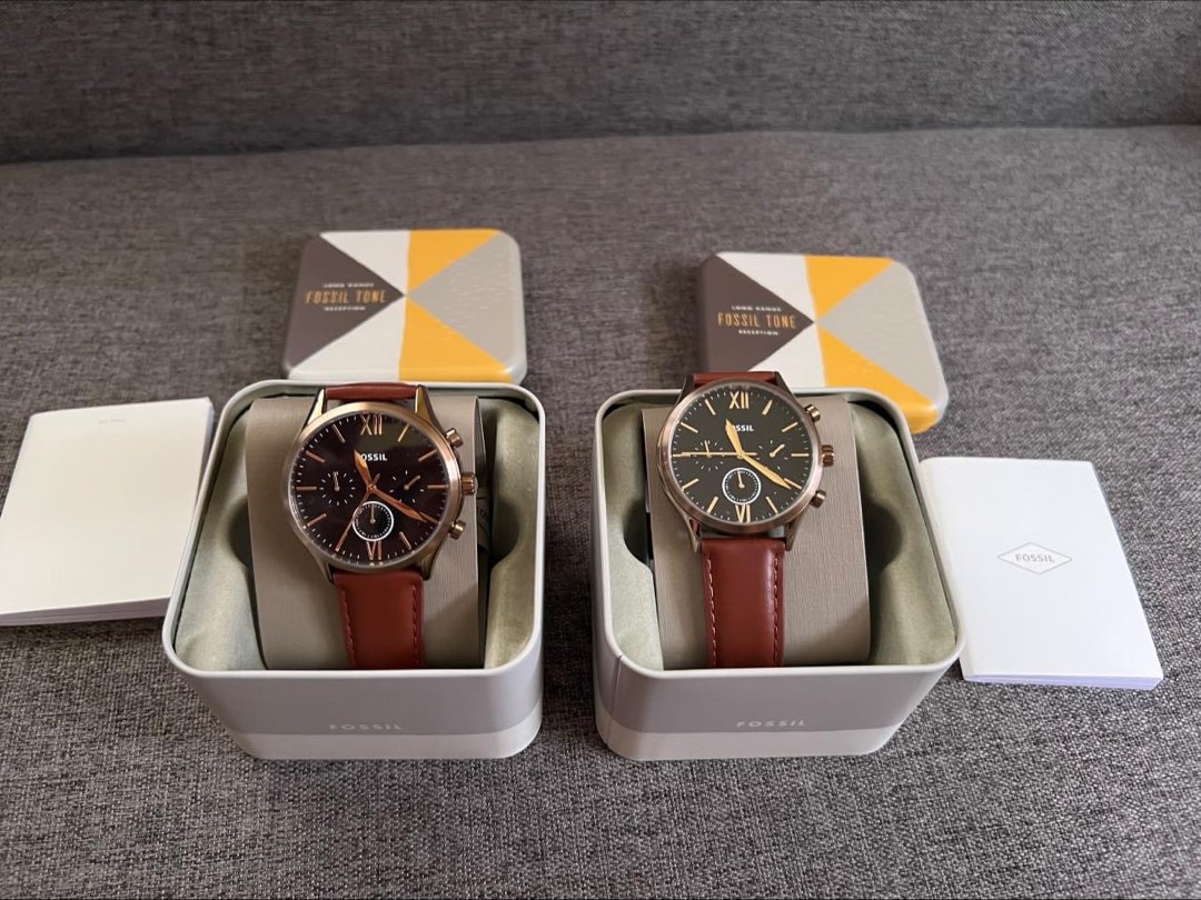 Fossil Fenmore Multifunction Brown Leather Watch BQ2404 on Carousell