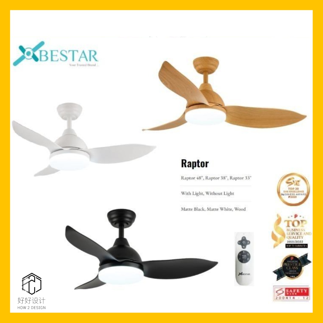 (!!FREE DELIVERY!!)Bestar Raptor Ceiling Fan with 3 Colour Tone and ...