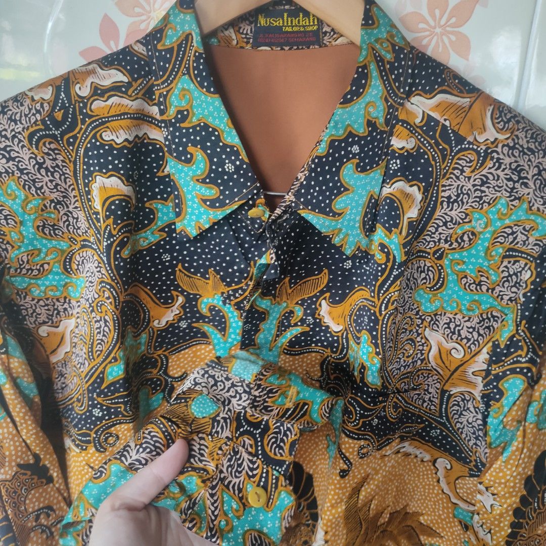 SOLD batik sutra batik custom Kemeja Batik Lengan Panjang batik kris ...