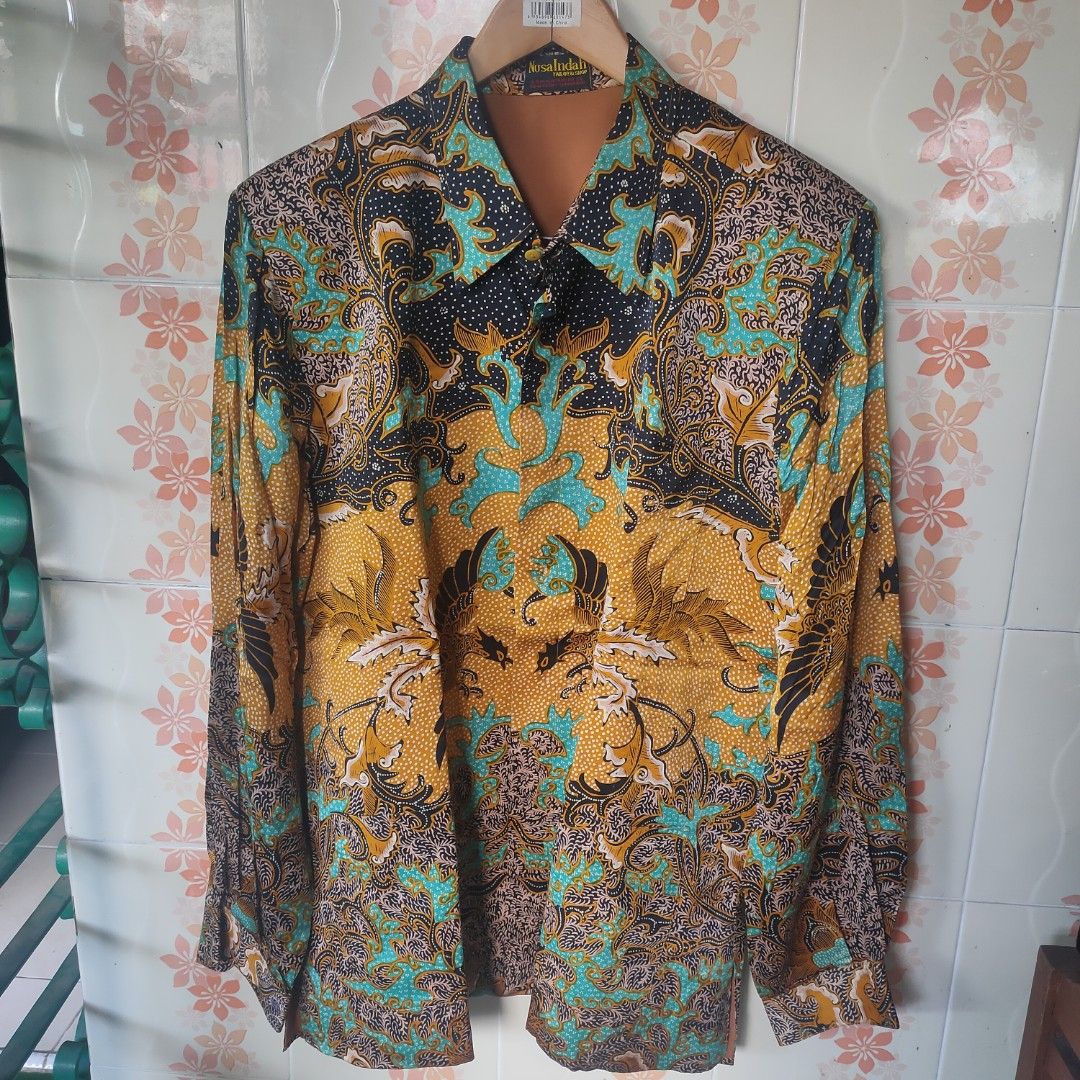 SOLD batik sutra batik custom Kemeja Batik Lengan Panjang batik kris ...