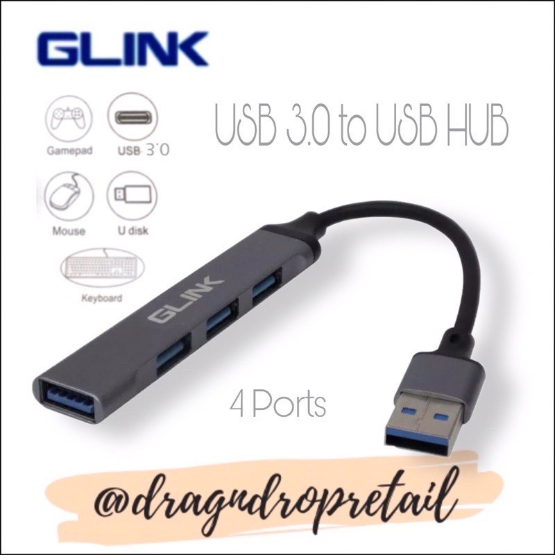 GLINK Smart HUB USB 3.0 to 4 Ports HUB Adapter for Gamepad, Keyboard ...