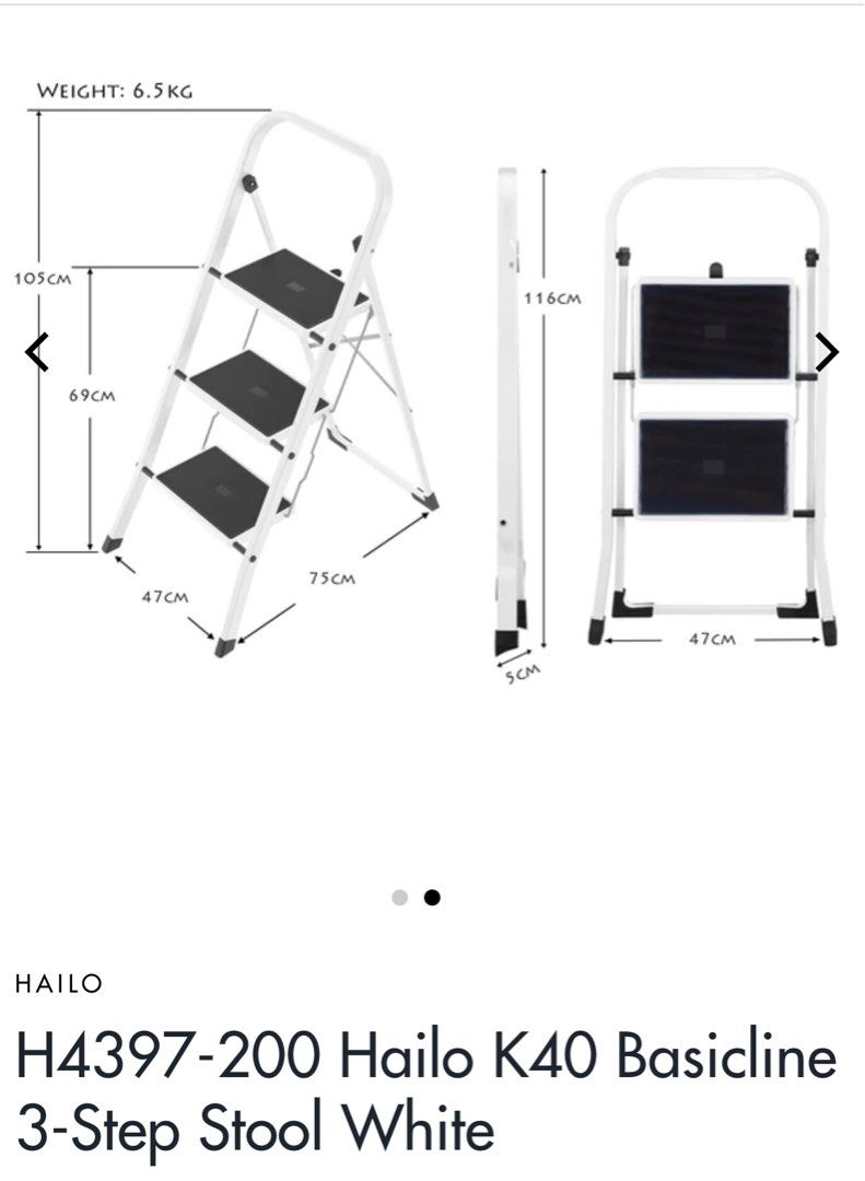 Hailo K40 3 step ladder, Furniture & Home Living, Home Improvement & Organisation, Ladders ...