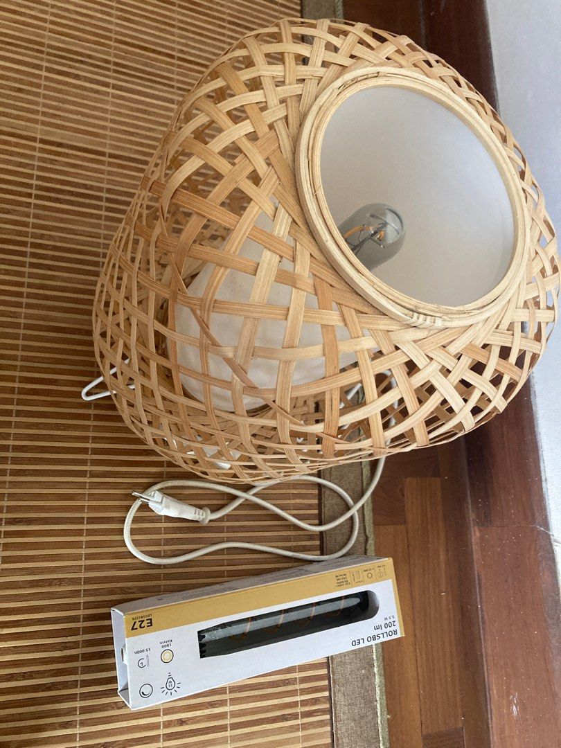 Ikea rattan lamp, Furniture & Home Living, Lighting & Fans, Lighting on ...