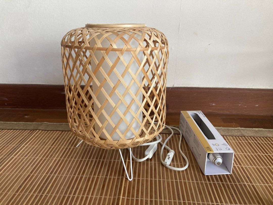 Ikea rattan lamp, Furniture & Home Living, Lighting & Fans, Lighting on ...