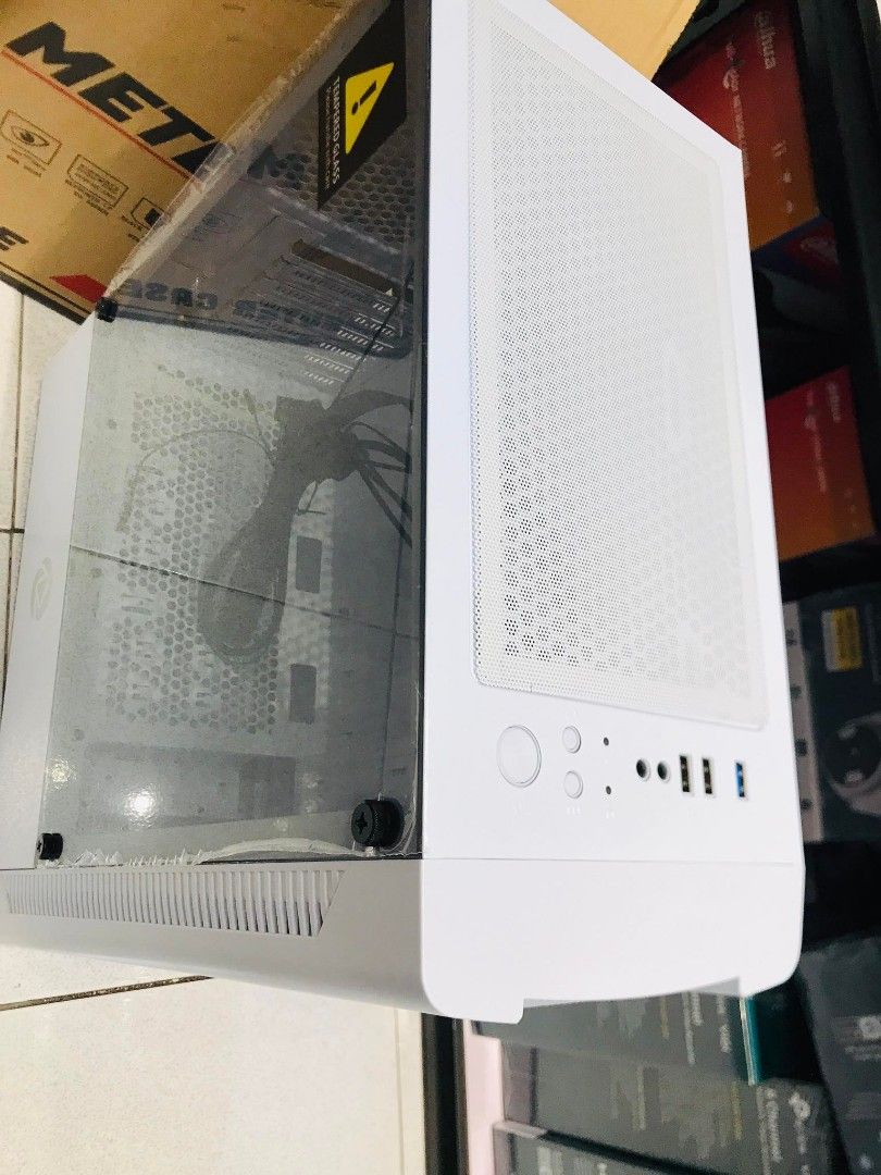 Inplay Meteor 03 ATX MicroATX Mini ITX Tempered Glass PC Case White on ...