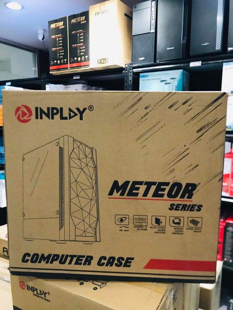 Inplay Meteor 03 ATX MicroATX Mini ITX Tempered Glass PC Case White on ...