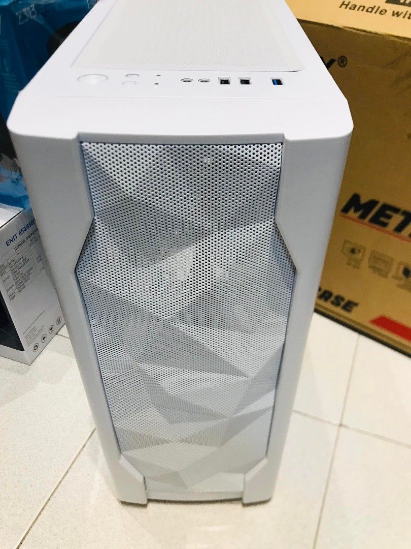 Inplay Meteor 03 ATX MicroATX Mini ITX Tempered Glass PC Case White on ...
