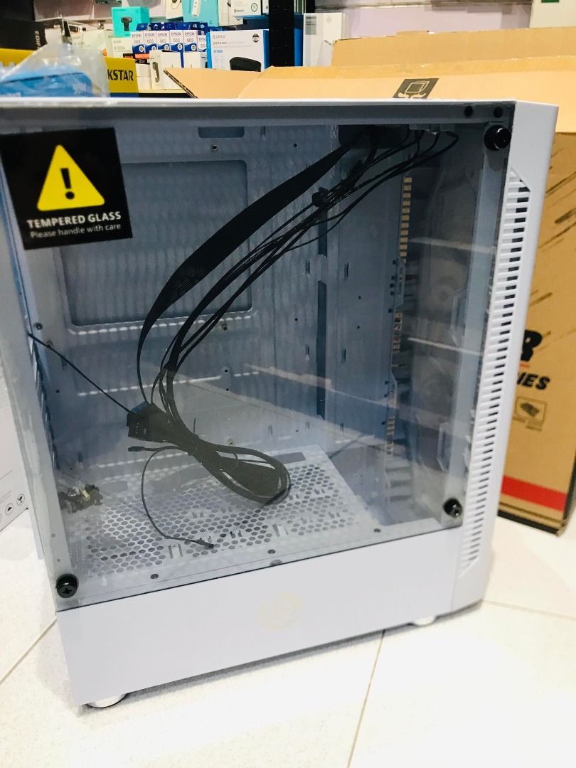 Inplay Meteor 03 ATX MicroATX Mini ITX Tempered Glass PC Case White on ...