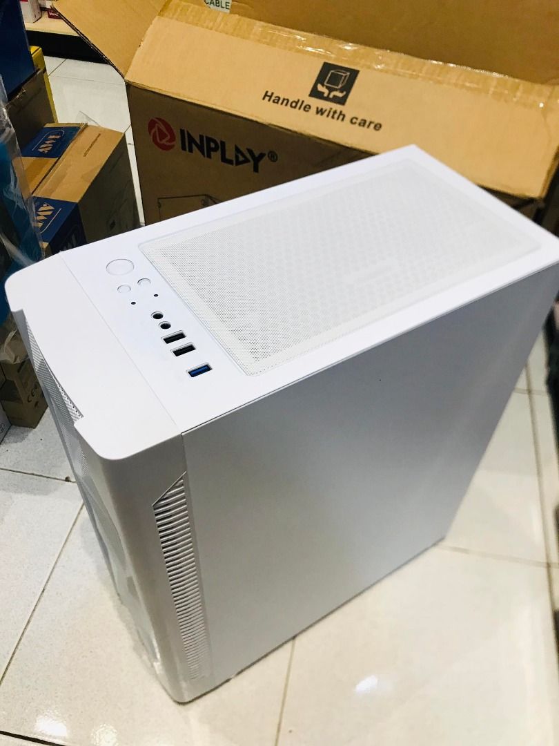 Inplay Meteor 03 ATX MicroATX Mini ITX Tempered Glass PC Case White on ...