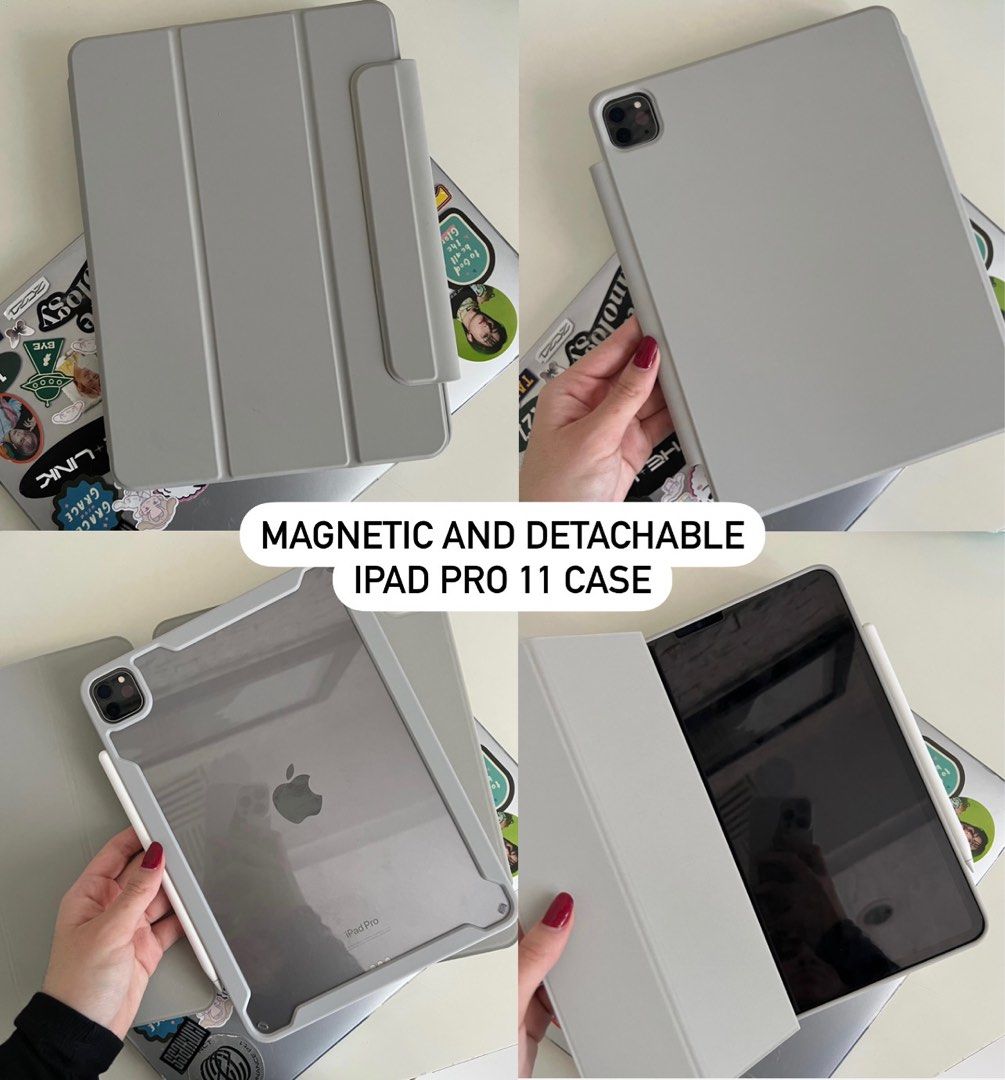 IPAD PRO 11 Magnetic and Detachable Case in Gray (can use magnet in ...