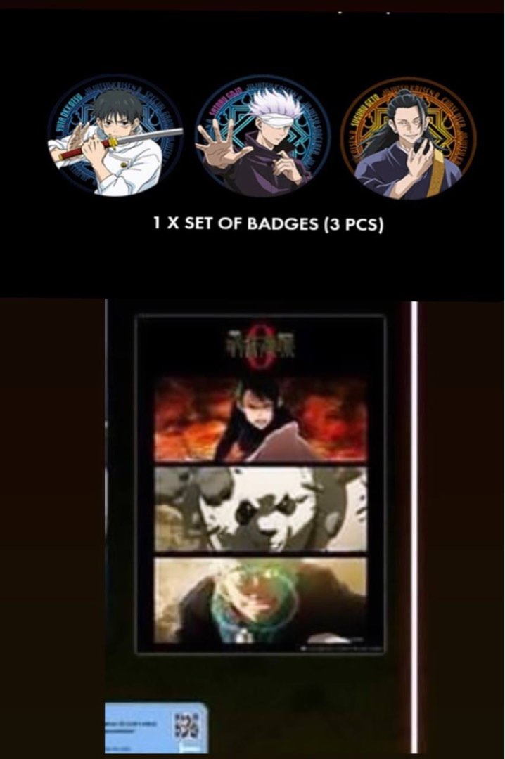 JJK0 Jujutsu Kaisen Zero fan screening badges and sticker set, Hobbies ...