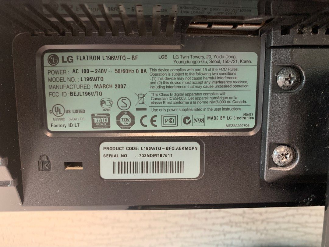 Lg Monitor 19吋 電腦屏幕顯示器 Flatron L196wtq Bf 電腦&科技 桌上電腦 Carousell