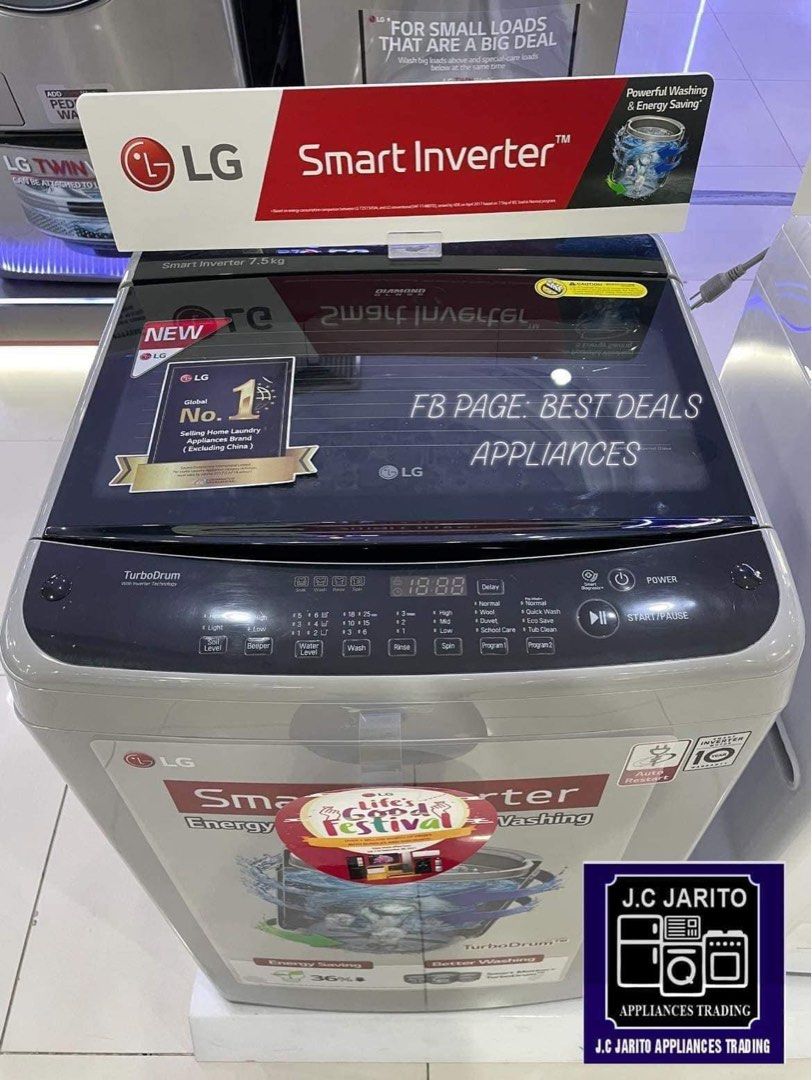 LG TOPLOAD 7.5kg INVERTER WASHING MACHINE, TV & Home Appliances, Washing Machines and Dryers on ...