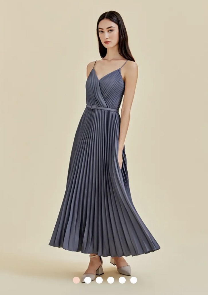 Love Bonito Adelpha Pleated Dress in Blue, Women's Fashion, Dresses ...