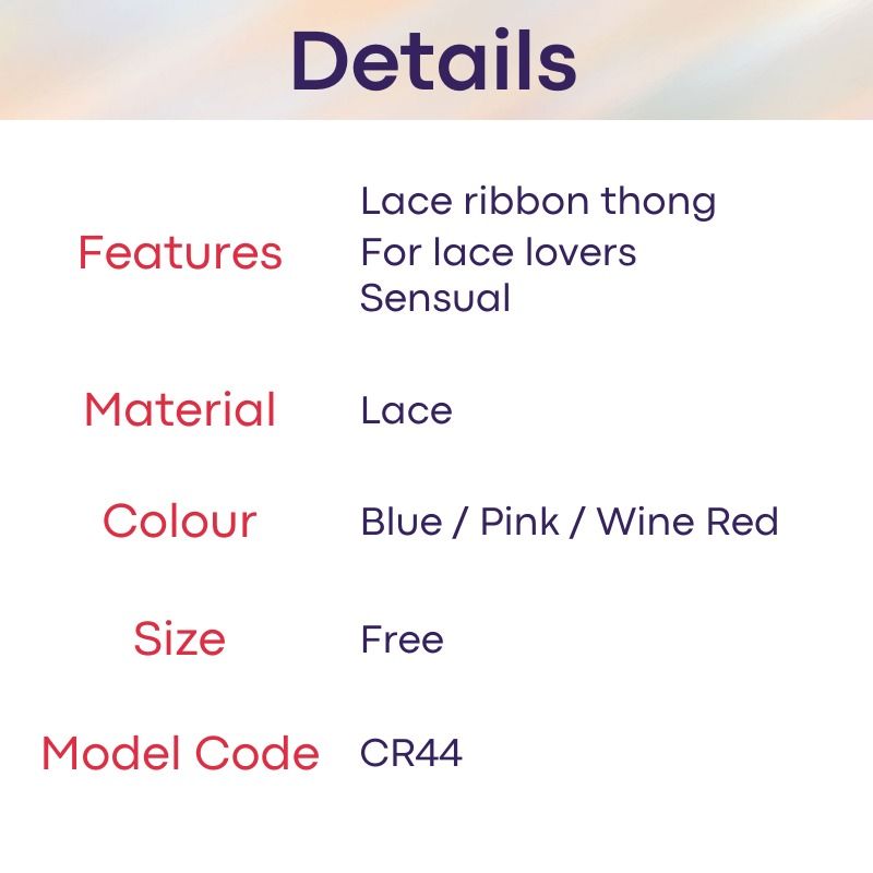 Men's Thong : Lace and Ribbon Underwear (CR44), Men's Fashion, Bottoms ...