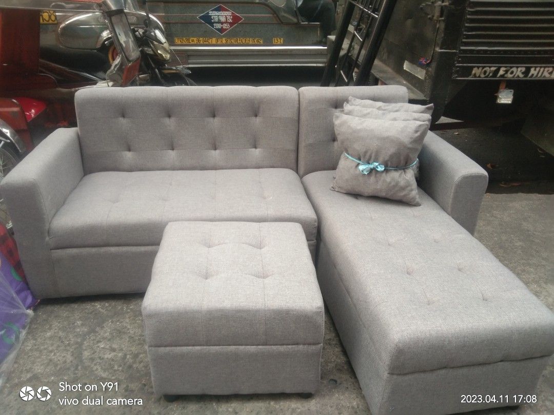 Mini l shape sofa set onhand on Carousell