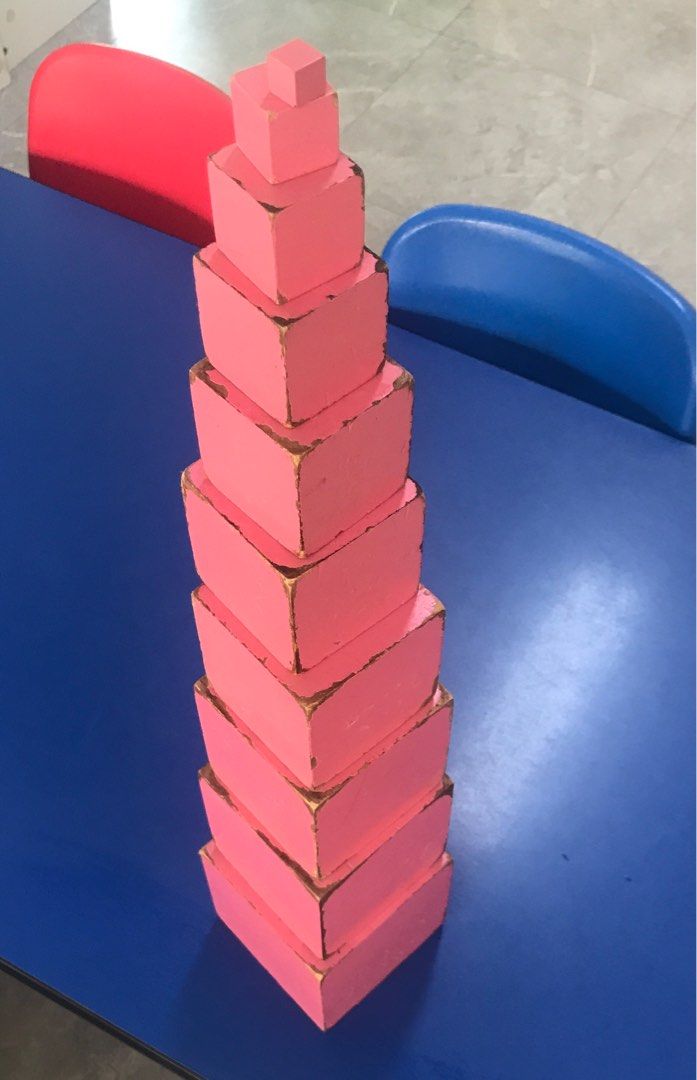 Montessori pink tower, Hobbies & Toys, Stationery & Craft, Craft ...