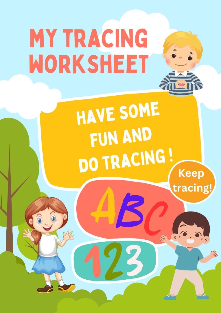 My Tracing Worksheet: Fun and Easy Learning Activities for Kids, Babies ...