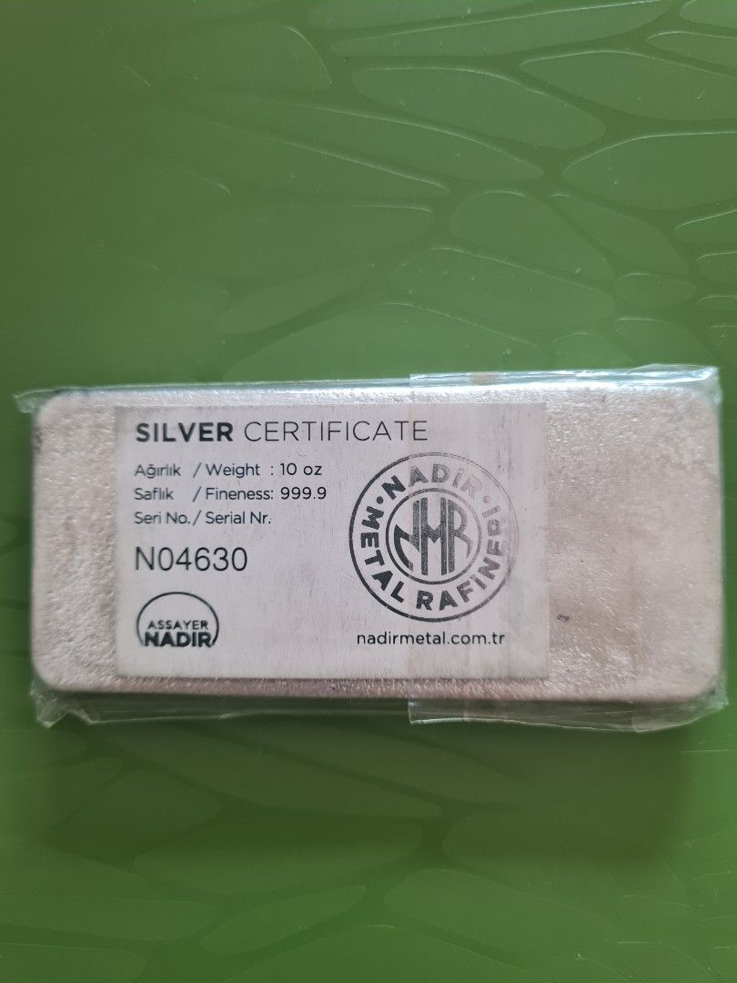 Nadir 10 oz refinery silver bar, Hobbies & Toys, Memorabilia ...